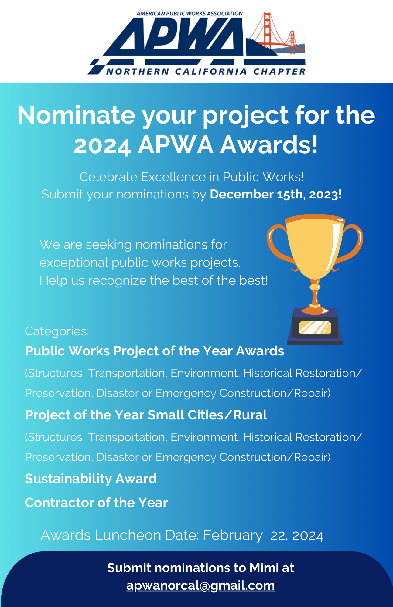 2024 Project Award Nominations – APWA Northern California Chapter