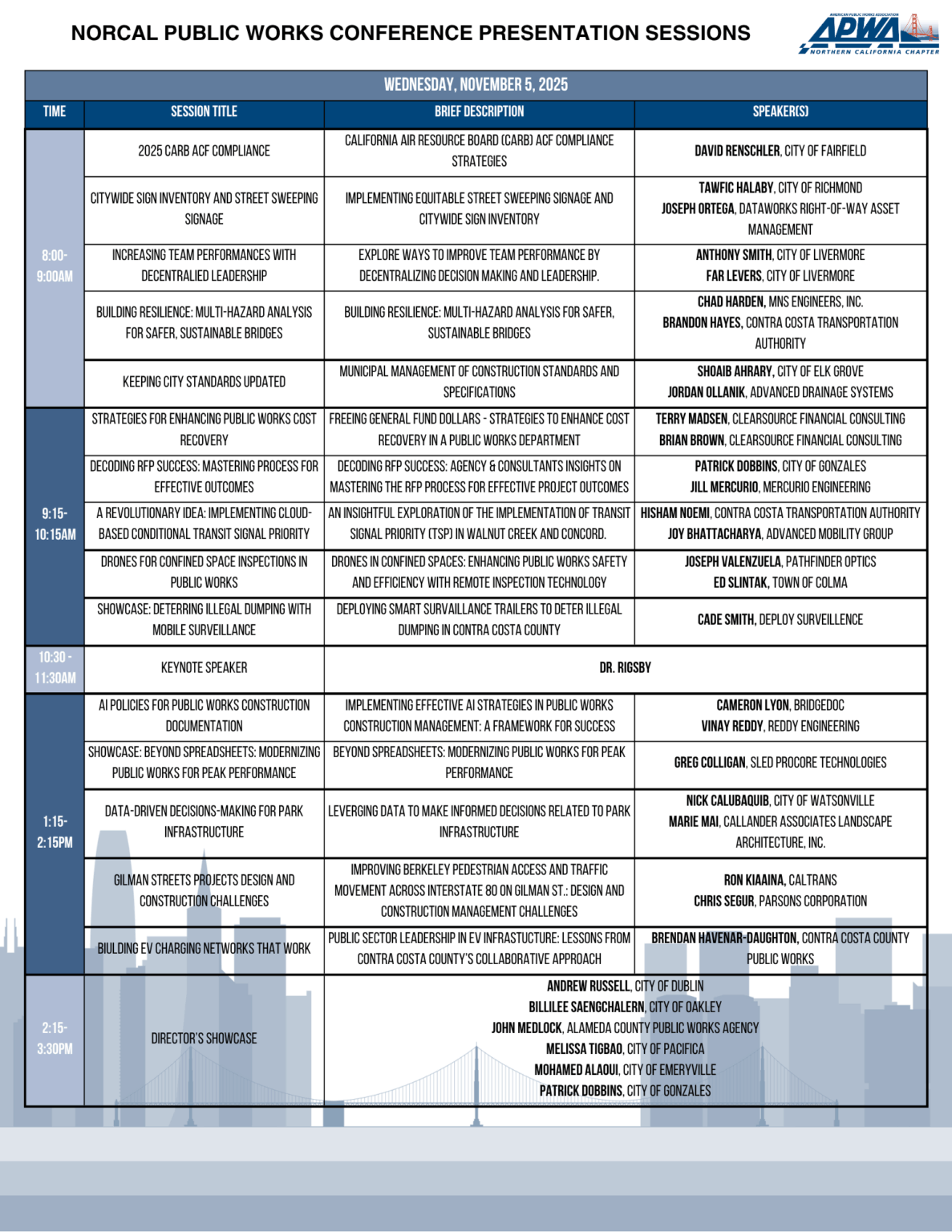 2025 NorCal Public Works Conference – APWA Northern California Chapter