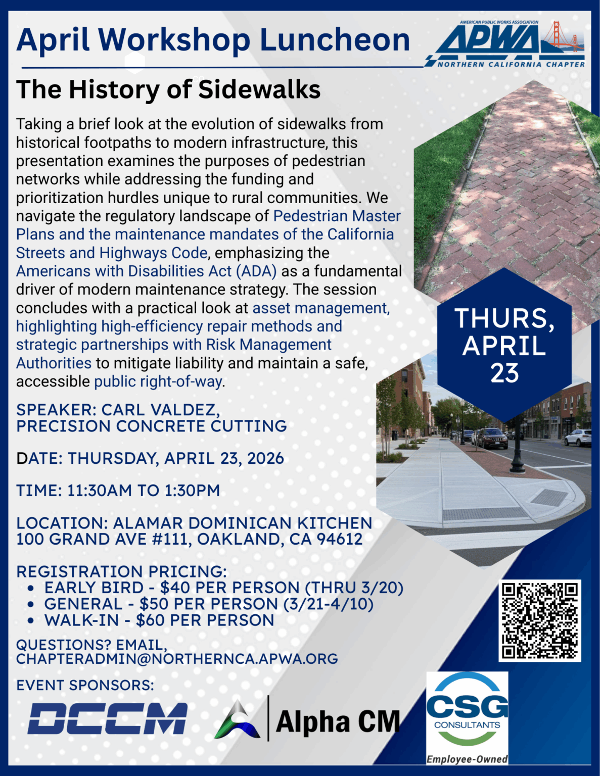 April Workshop Luncheon – APWA Northern California Chapter